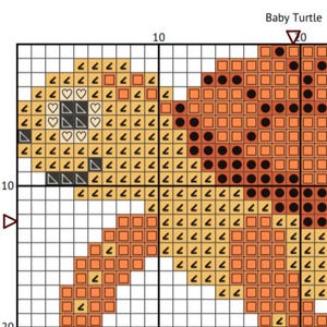Mini Cross Stitch Pattern PDF Baby Turtle X Stitch Pattern, Turtle ...