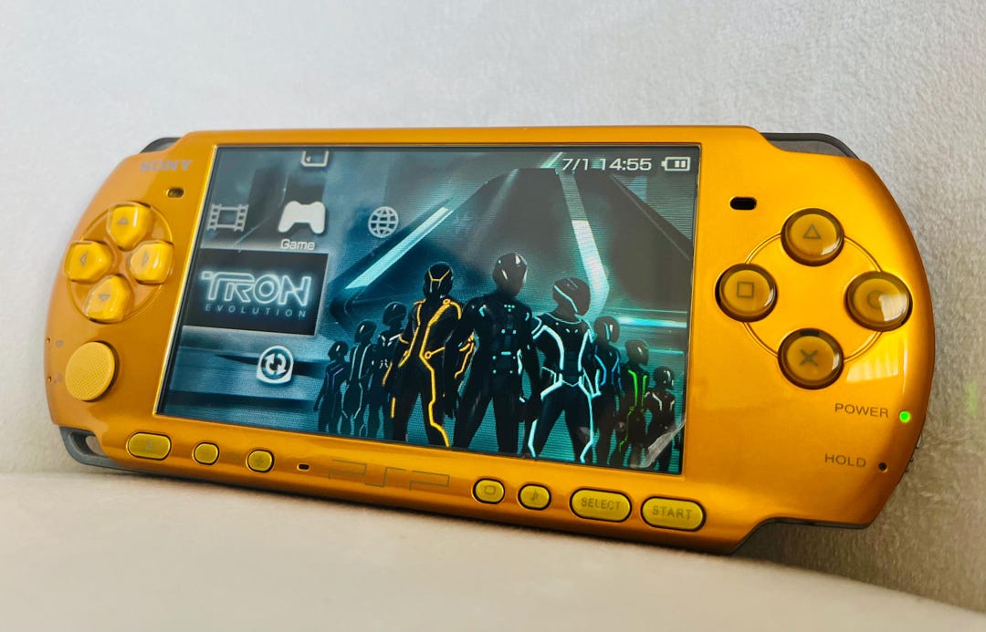 PSP 3000 Gold Edition | 128GB | ARK-4 Modded | Custom Restored Console ...