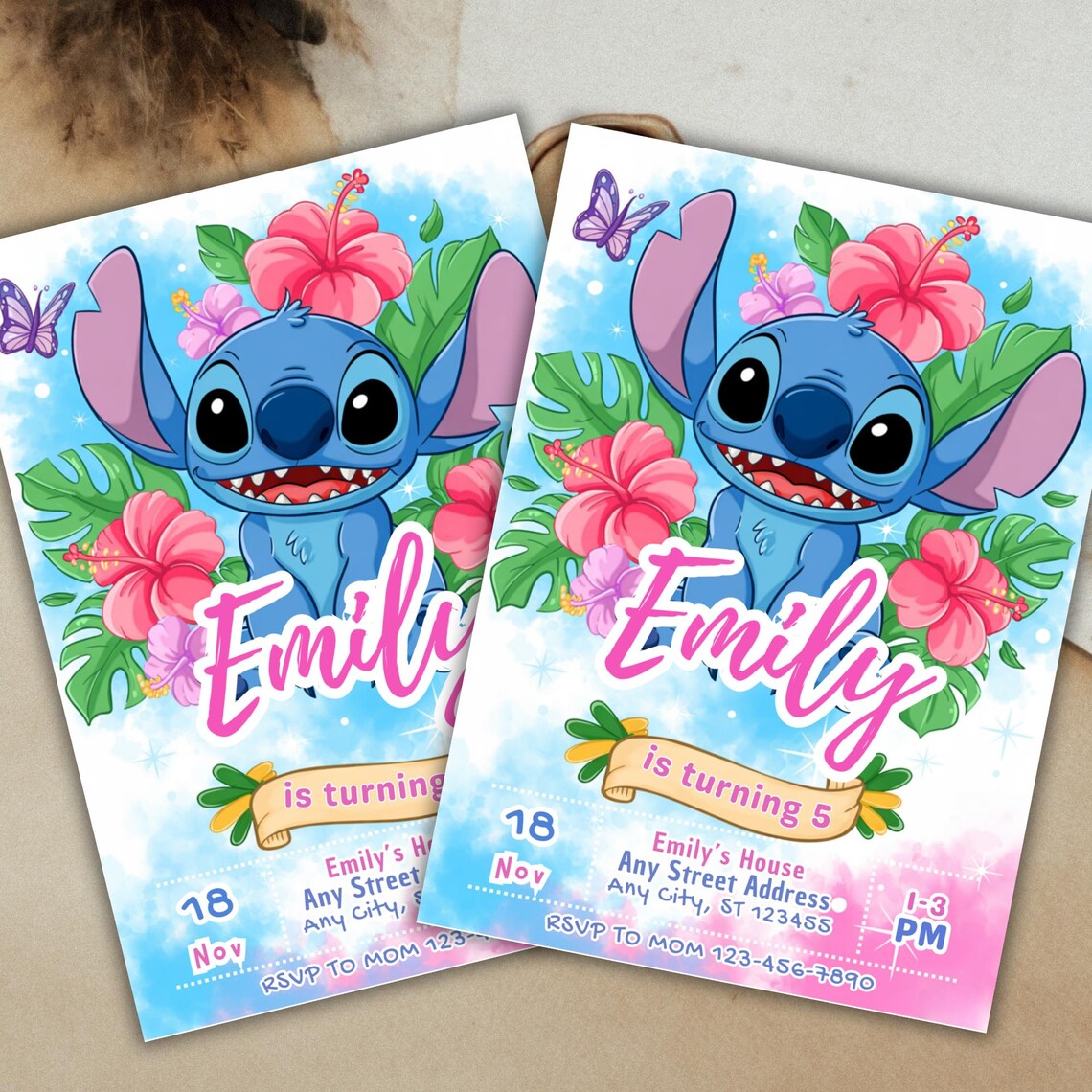 Stitch Birthday Invitation, Stitch Editable & Printable Template, Cute ...