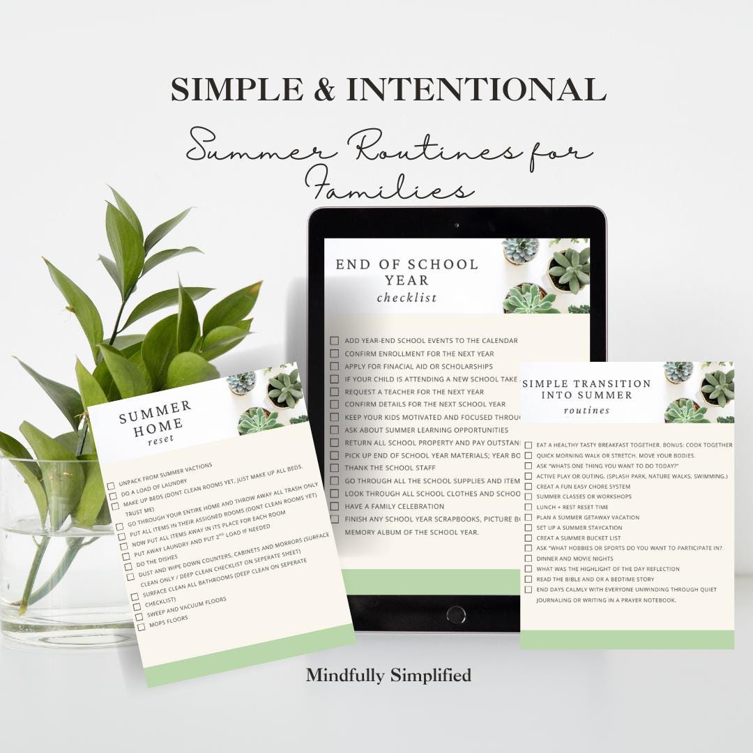From School to Summer Checklist Bundle – Printable Family Prep Guide ...