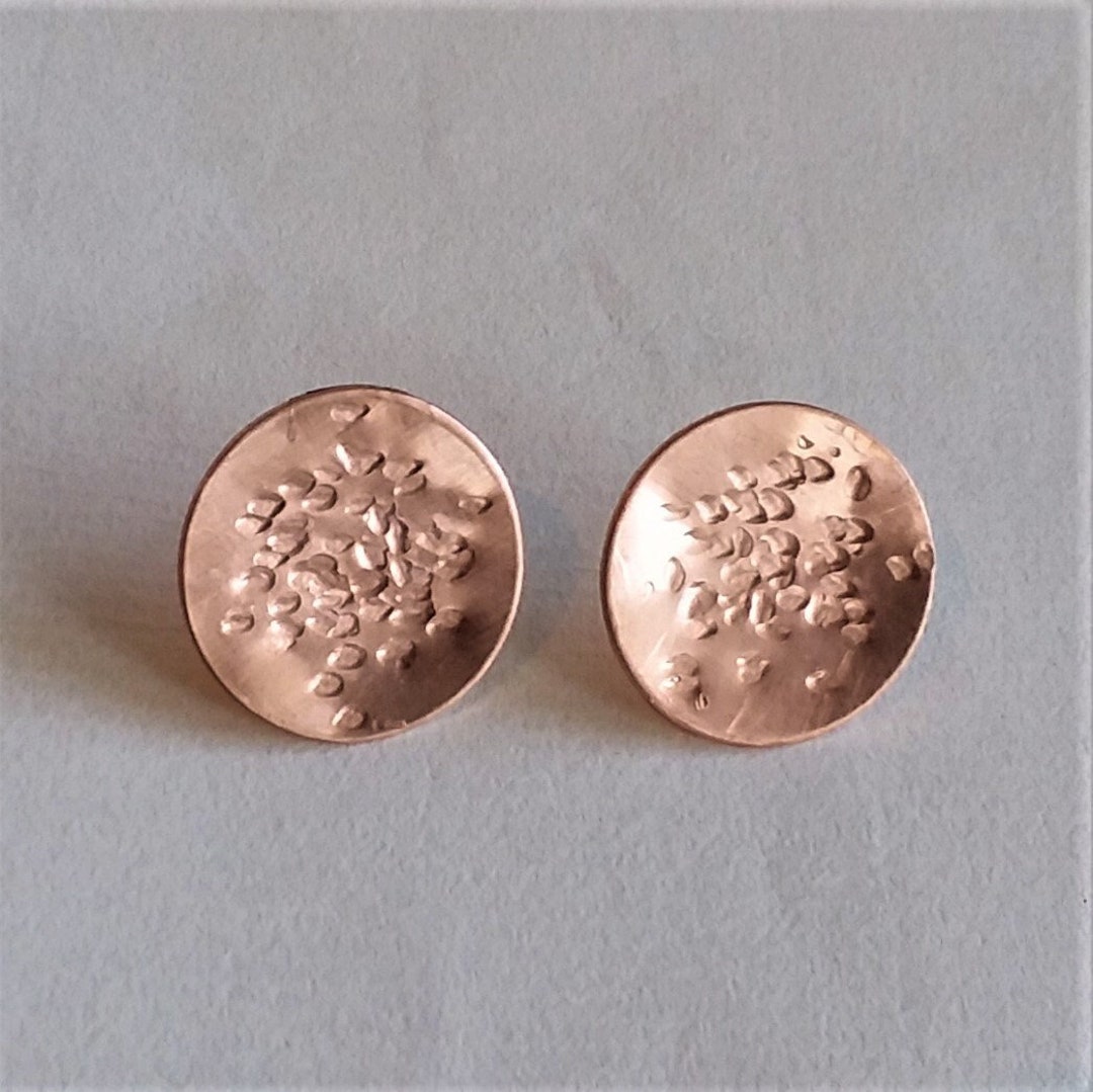 Copper Raindrop Stud Earrings - Etsy