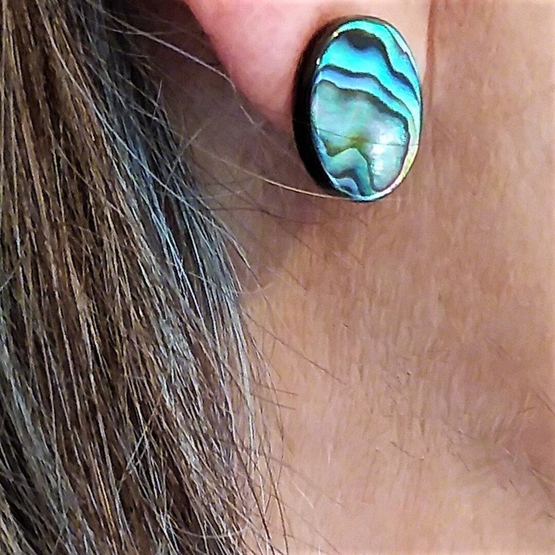 Abalone Shell Stud Earrings - Etsy