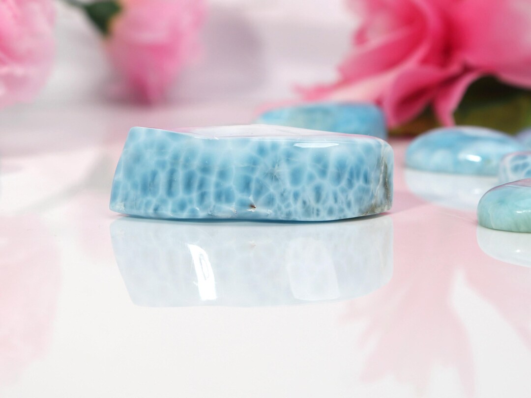 OCEAN-BLUE Larimar Stone Tube, High Grade Larimar Specimen Paperweight ...