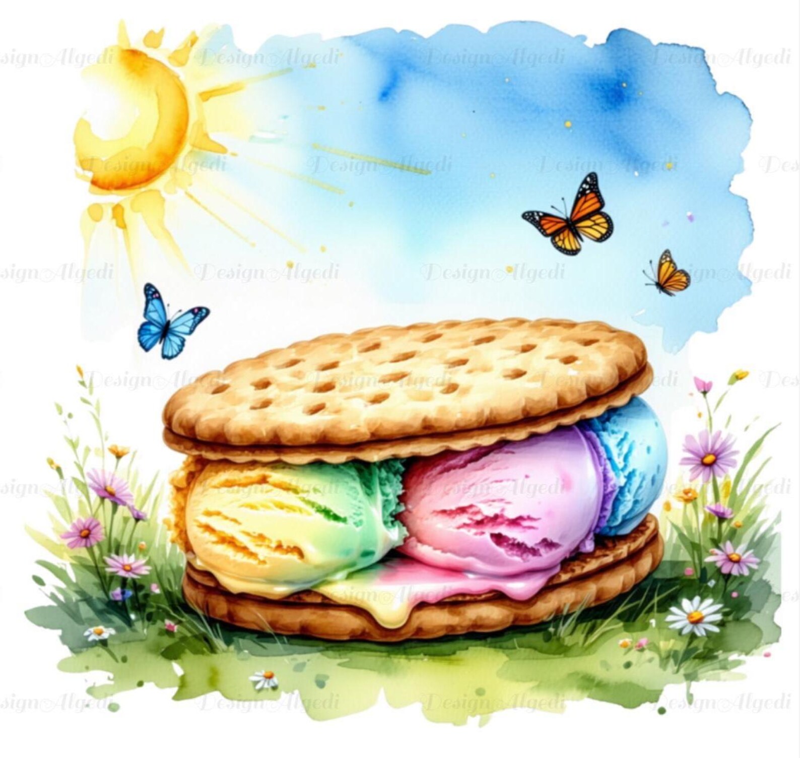 Summer Food Clipart: Fruits, Ice Cream, Drinks Pngs (digital Download ...