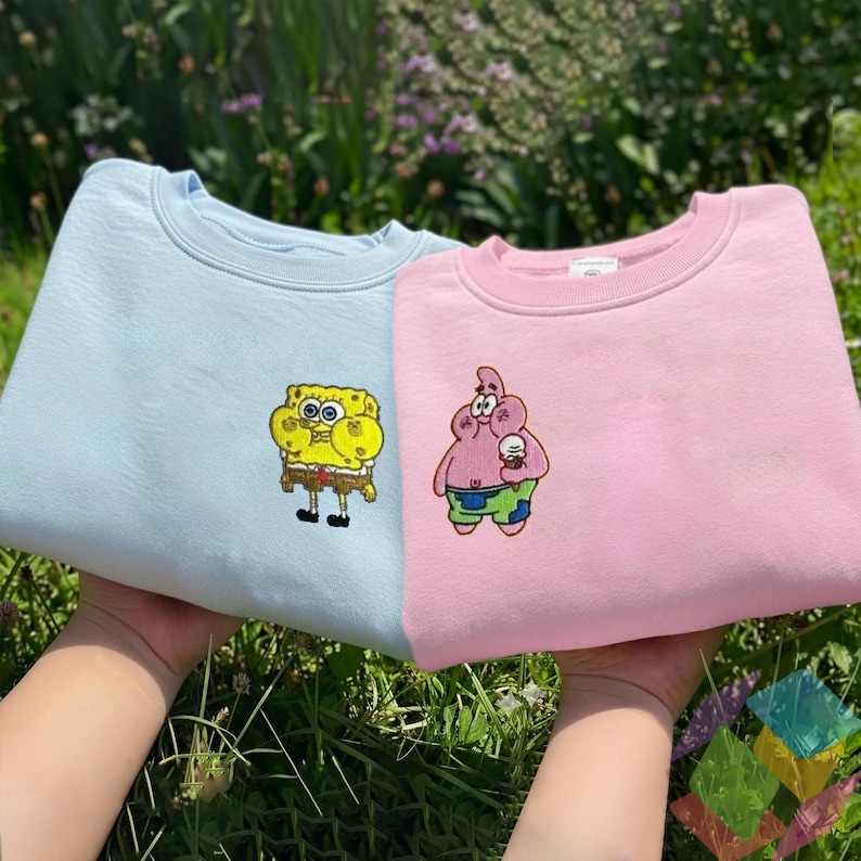 Funny Spongebob Embroidered Sweatshirt, Muscle Spongebob & Patrick ...