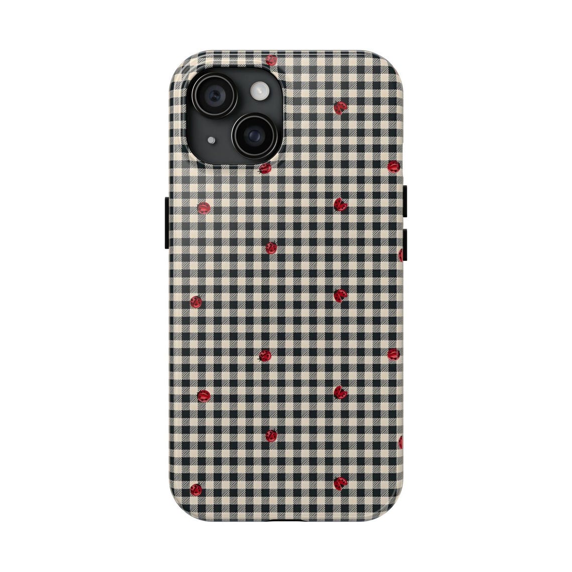 Ladybug Gingham Phone Case - Cottagecore Checkered Case for iPhone ...