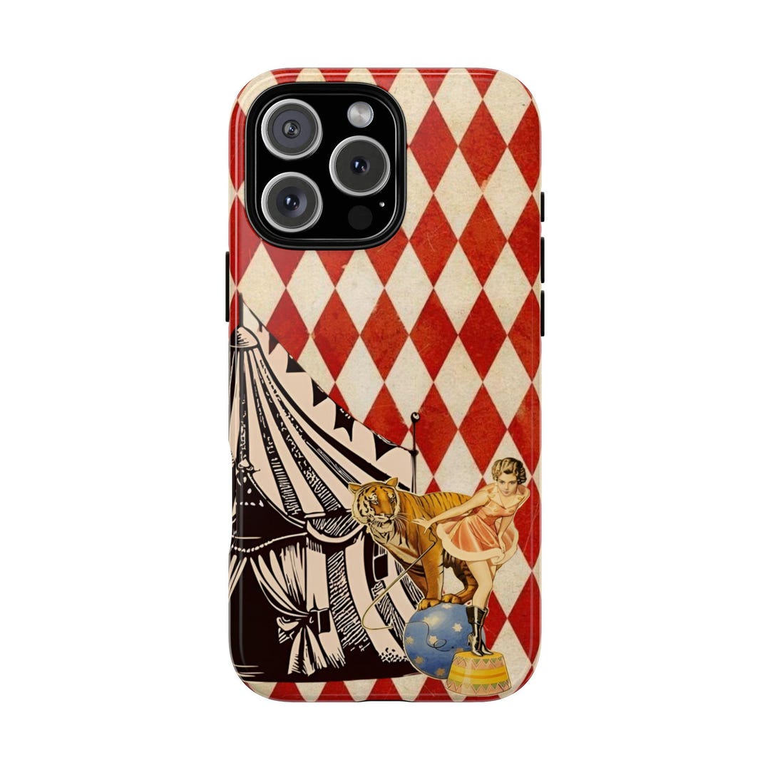 Vintage Circus Phone Case - Retro Harlequin Pattern Case for iPhone ...