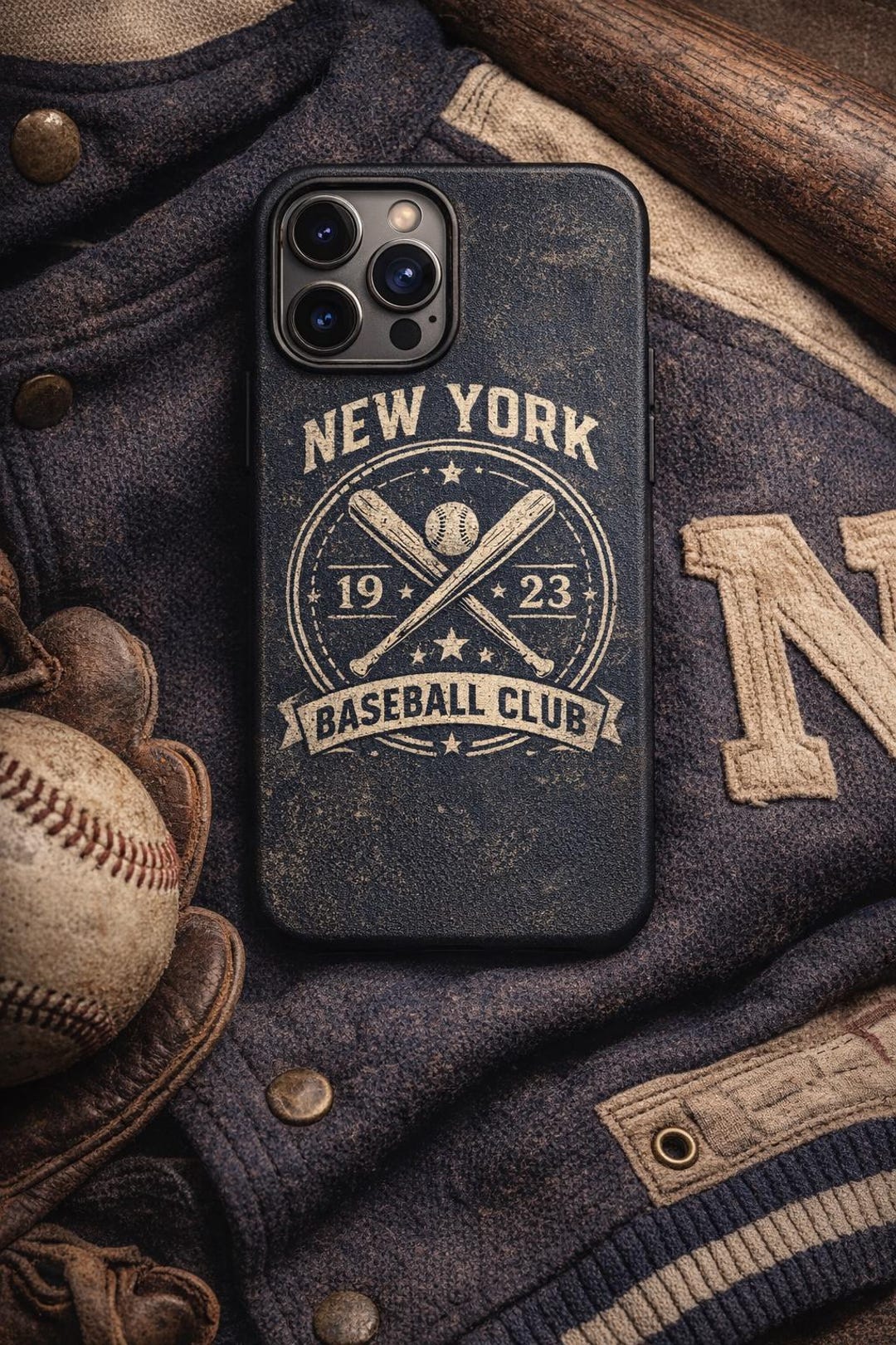 Vintage New York Baseball Phone Case - Retro Baseball Club Design - Etsy