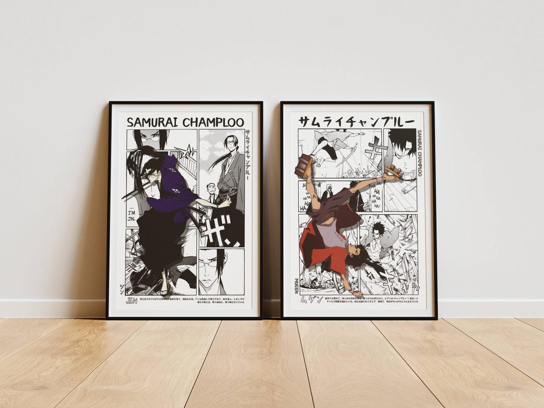 Samurai Champloo Poster Set of 2, Samurai Champloo Print, Samurai ...