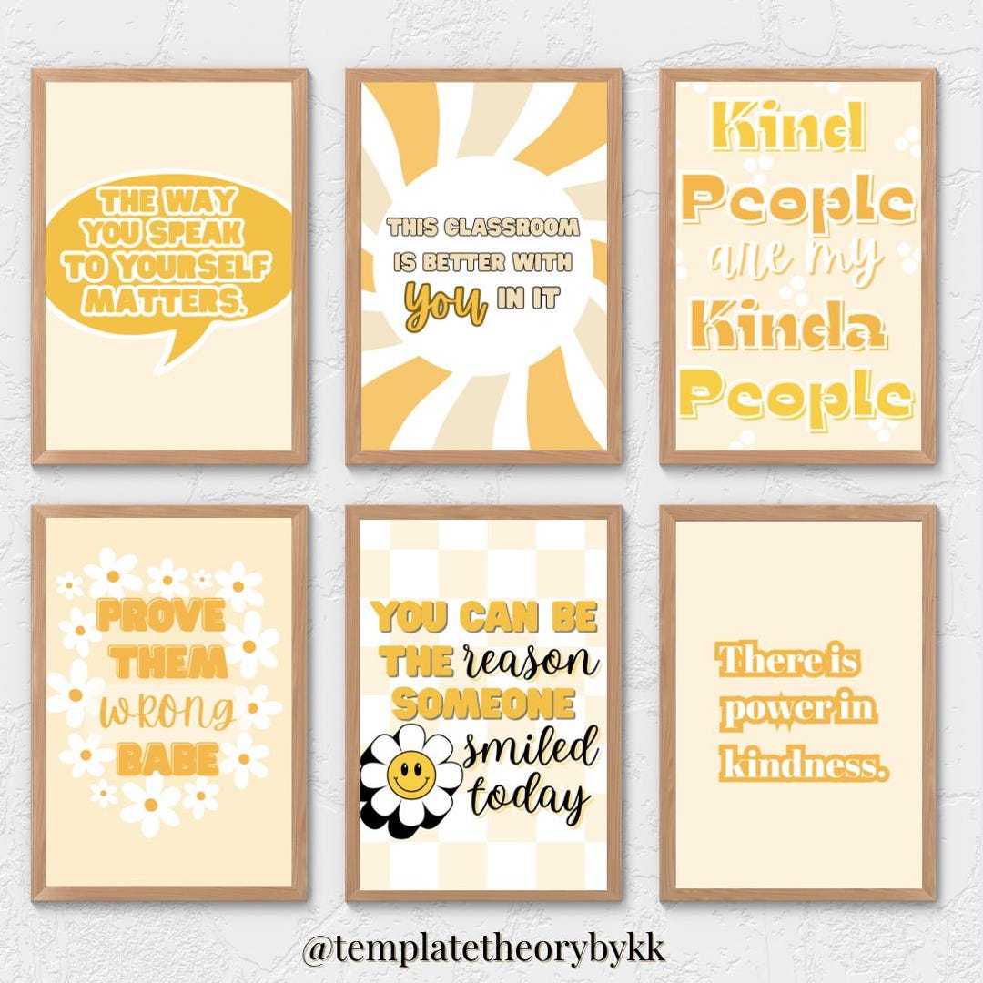 Kindness Classroom Poster Set | Neutral Orange Decor (digital Download ...