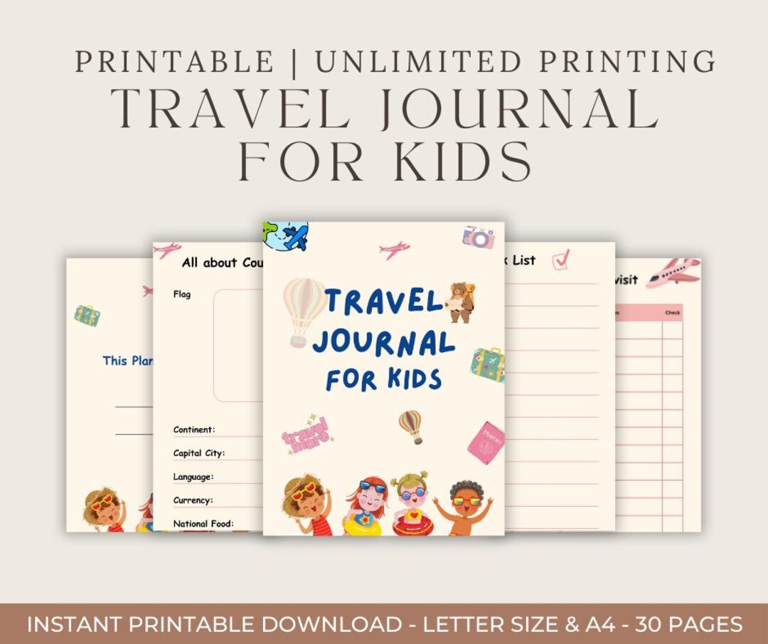 Kids Travel Journal, Fun & Interactive Vacation Planner, Country ...