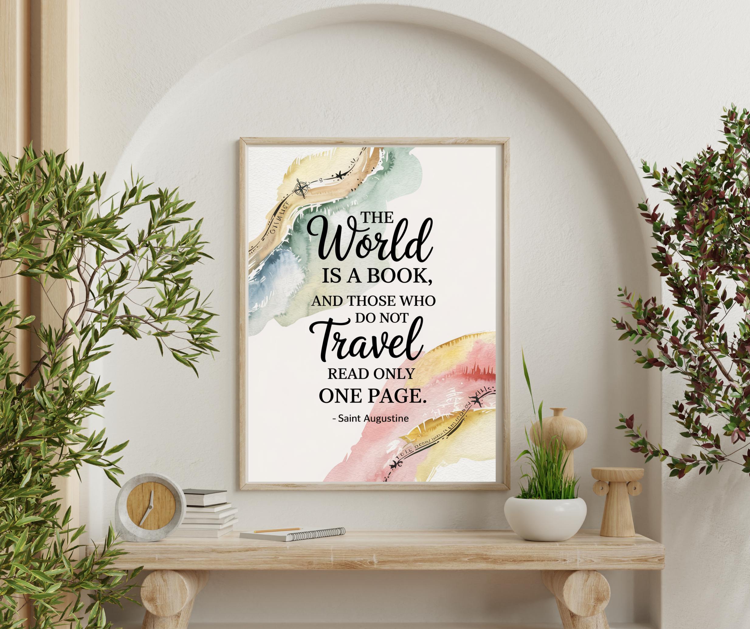 Travel Quote Wall Art – Printable Wanderlust Art, Inspirational Travel ...
