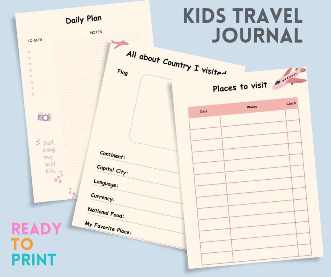 Kids Travel Journal, Fun & Interactive Vacation Planner, Country ...