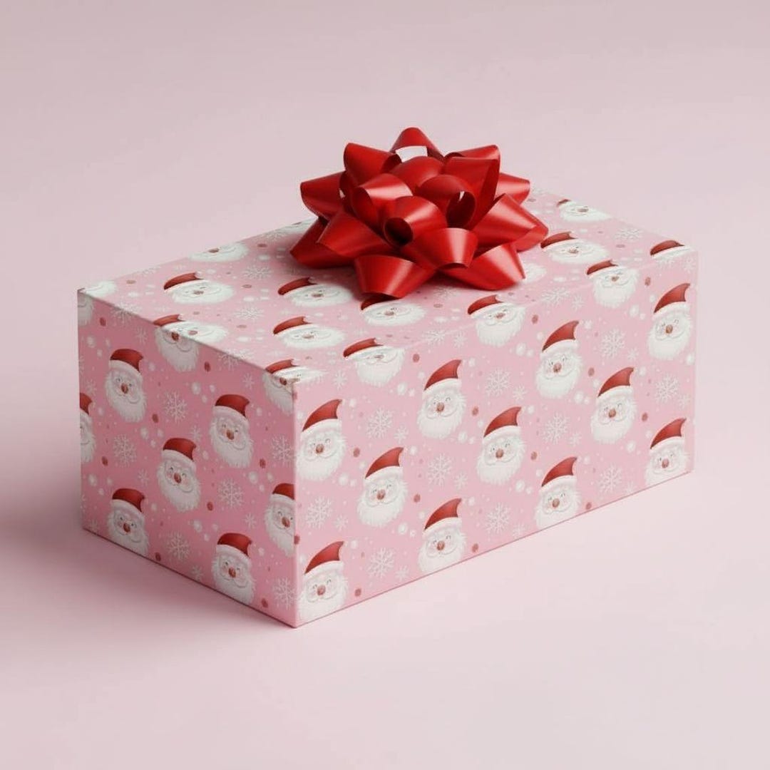 Custom Wrapping Paper Using Santa Photo , Santa Gift Wrapping Paper ...
