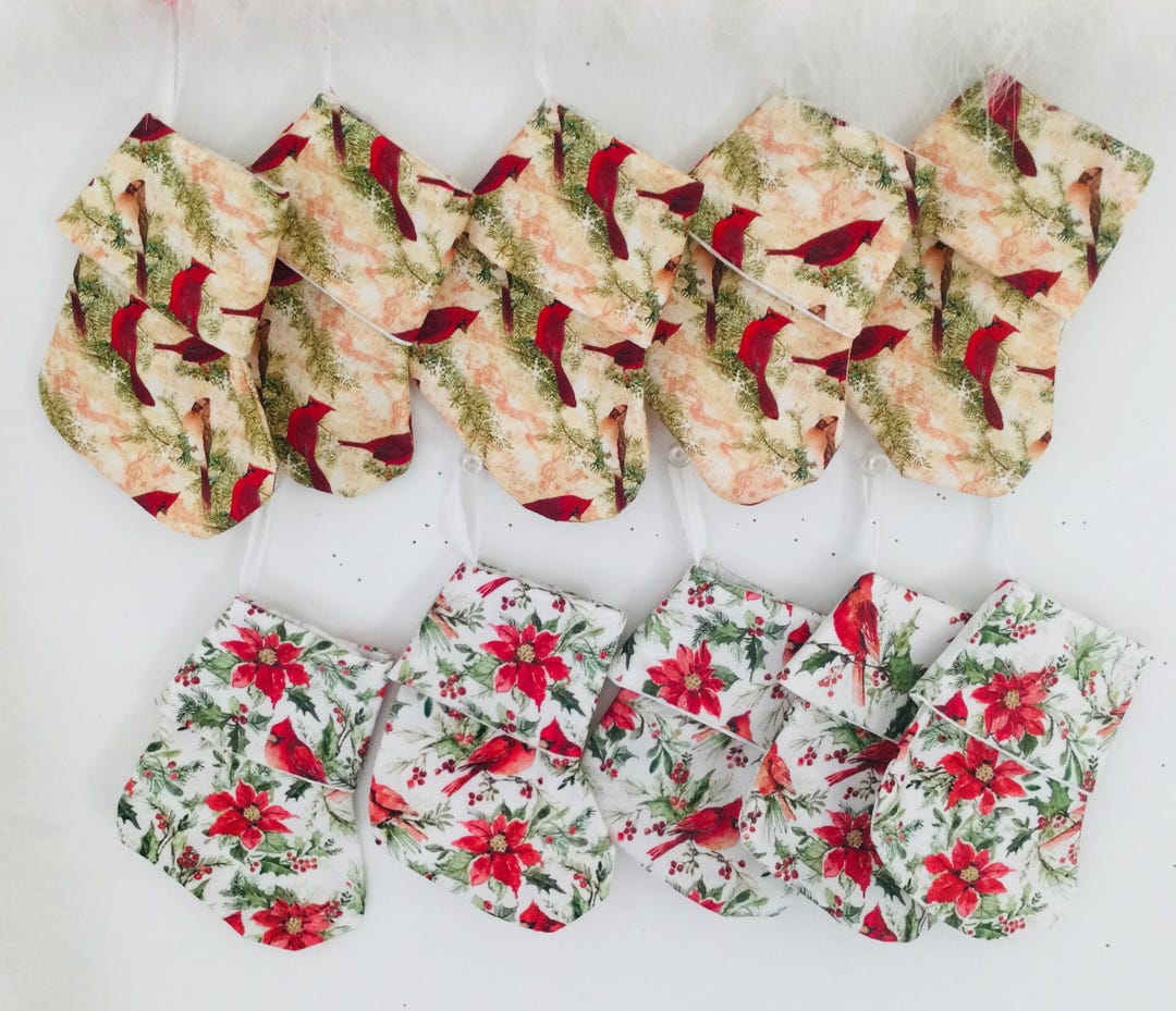 Cardinal Christmas Mini Stockings, Candy Favors, Set of 10 - Etsy