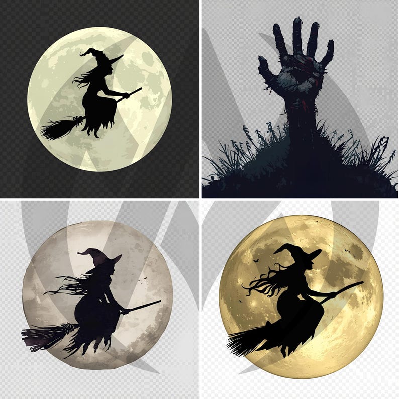 Spooky Halloween Clipart Bundle: Ghosts, Bats, Pumpkins (PNG Images ...