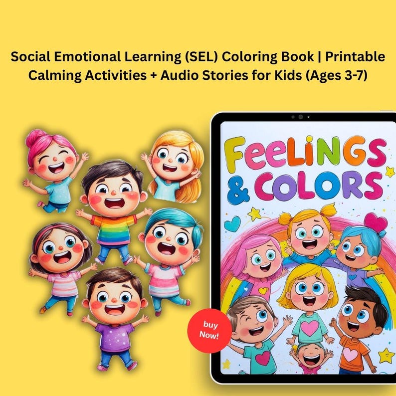 Feelings & Colors – Printable SEL Coloring Book + Audio | Calm Emotions ...