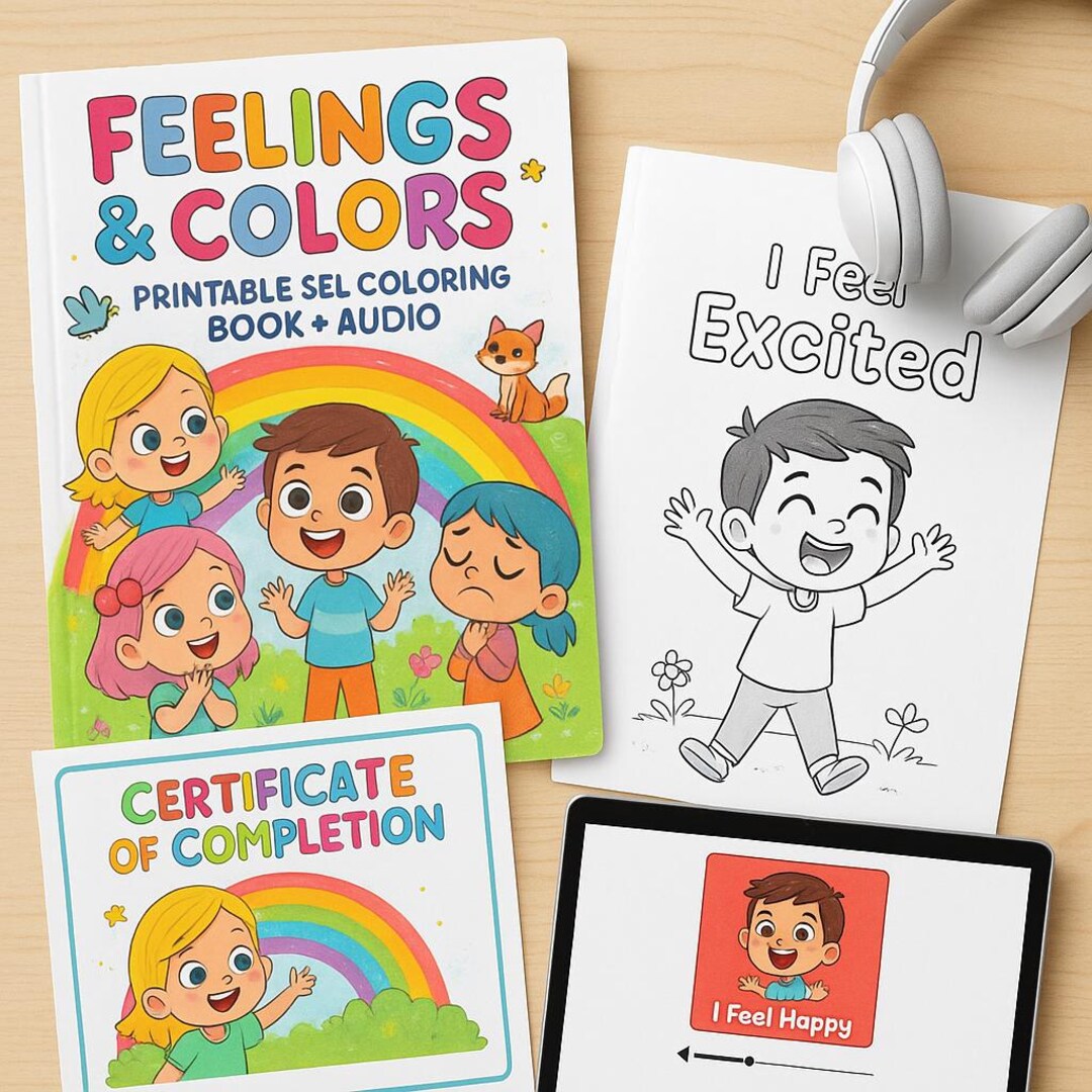 Feelings & Colors – Printable SEL Coloring Book + Audio | Calm Emotions ...