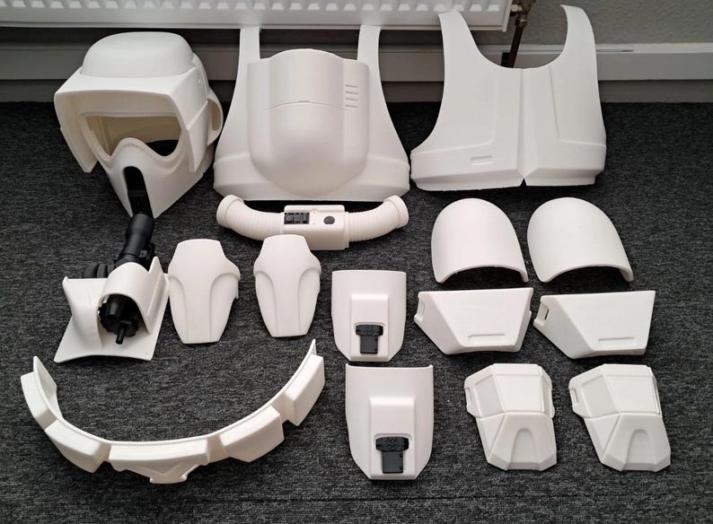Scout Trooper Armour/with Helmet/ With Helm & Blaster - Star Wars - 3D ...