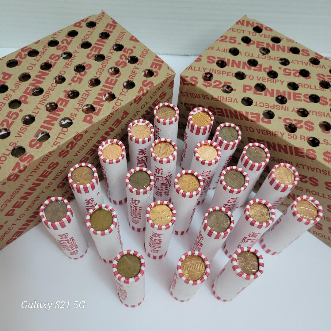 50-roll Sealed Box of Lincoln Cent Coin Rolls – Craft & Sorting Supply ...