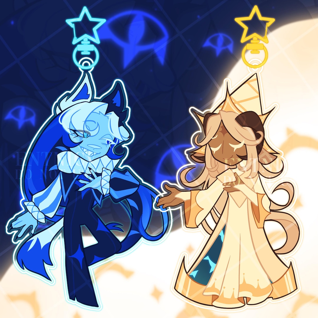 Cookie Run Kingdom Shadow Milk & Pure Vanilla Matching Keychains (wolf ...
