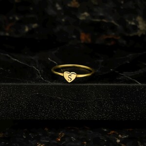 Personalized Heart Initial Ring: 14K Gold Filled or Sterling Silver ...