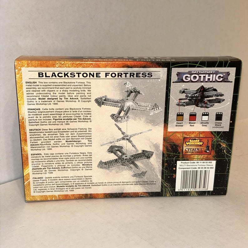 Battlefleet Gothic Blackstone Fortress New in Open Box Metal Warhammer ...
