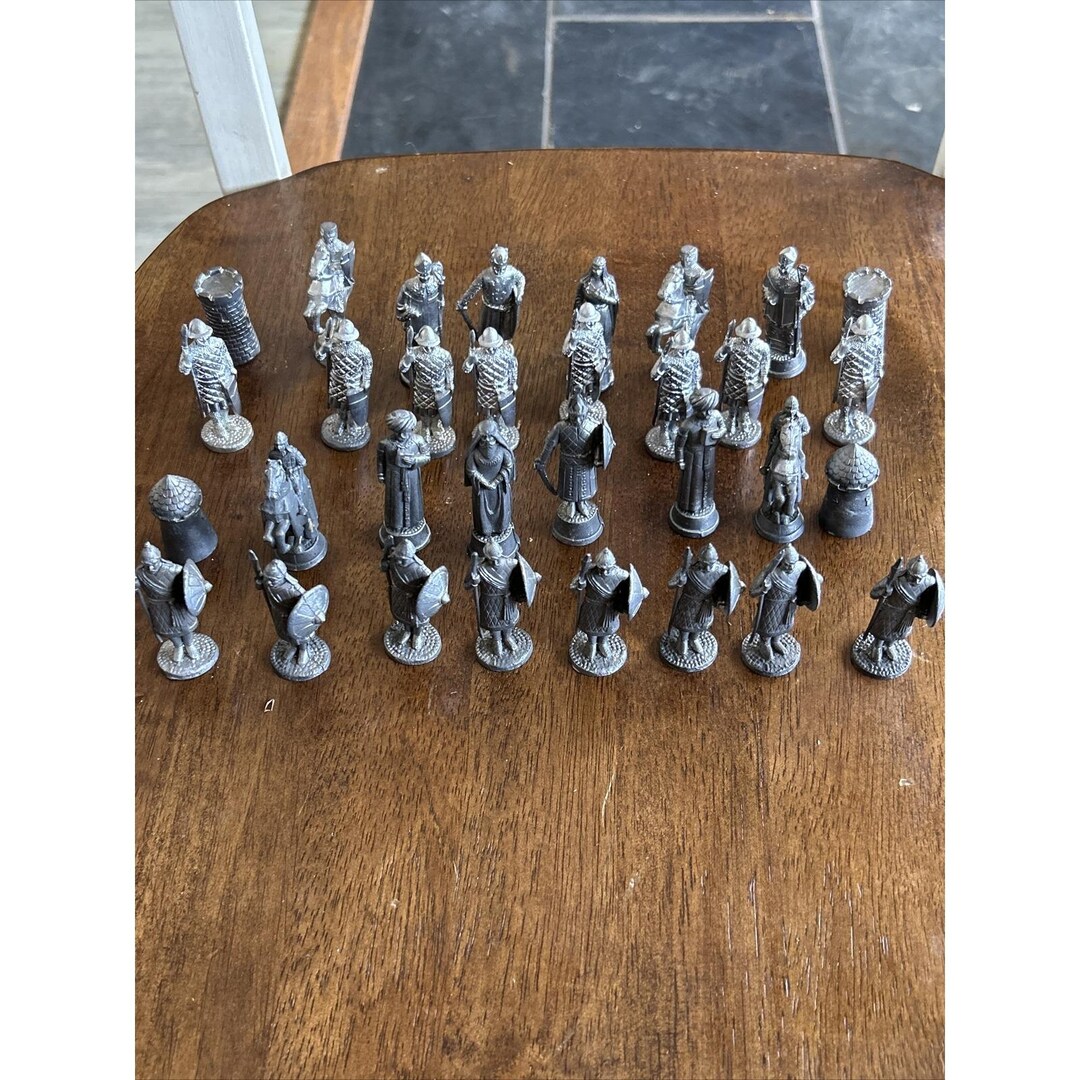 Lead Chess Set Ottoman Empire Versus Crusade Army Heavy Metal Pieces A3 ...
