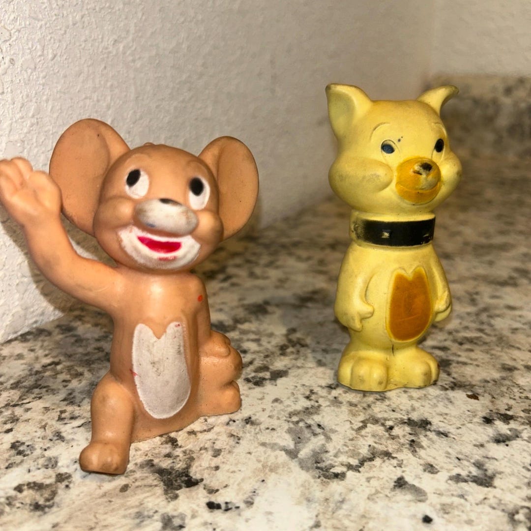 Alan Jay Rubber Squeak Toys Tom & Jerry Mouse and Spike's Som Tyke RARE ...