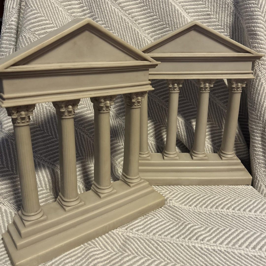 Vintage Greek Roman Heavy Temple Column Bookend Set Made in USA 12" - Etsy