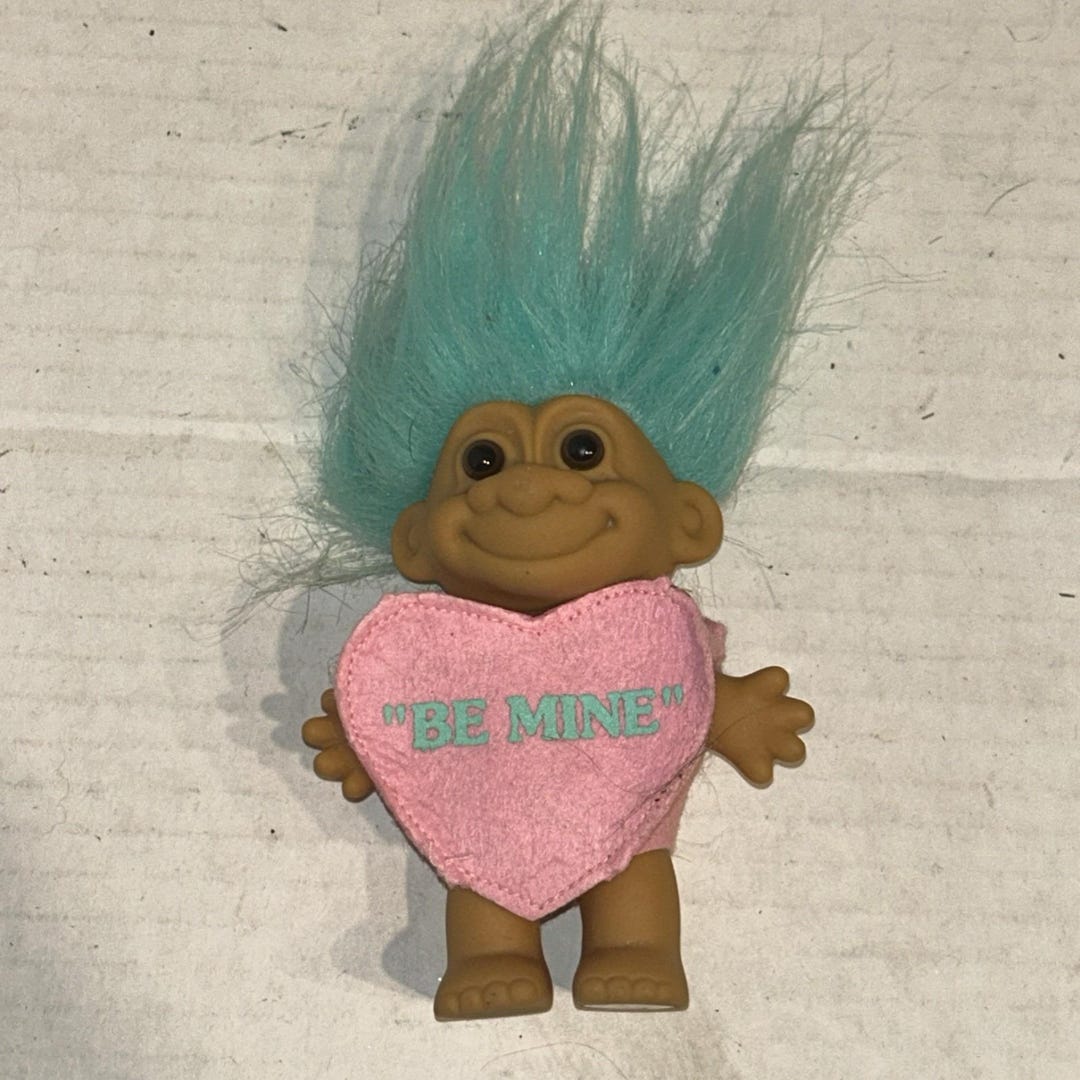 Rare Valentine's Candy Kiss Heart Troll "be Mine" - 5" Russ Troll Doll ...