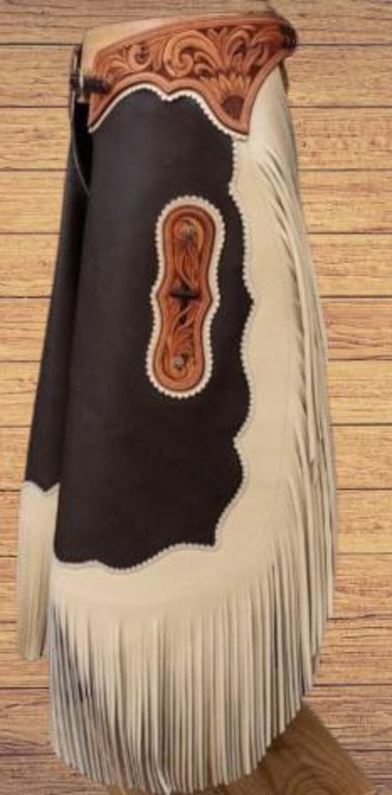 Handmade Real Leather Fringe Chinks Chaps, Unisex Western Wear Riding ...