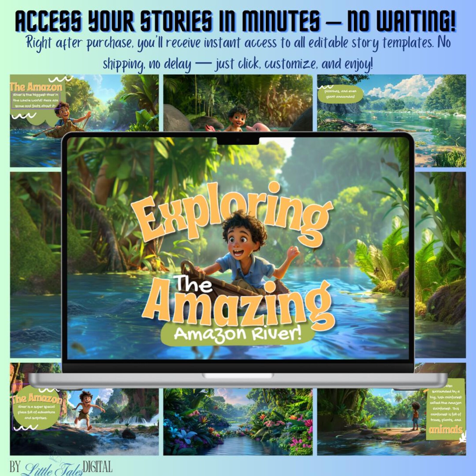 50 Storybooks With Audio & Animation | Editable Canva Templates ...