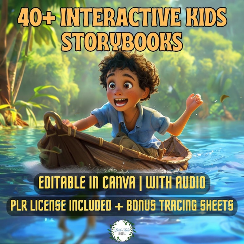 50 Storybooks With Audio & Animation | Editable Canva Templates ...