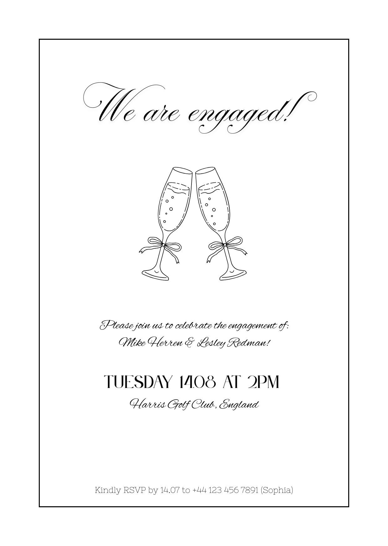 Elegant Engagement Party Invitation Template – Printable & Customizable ...