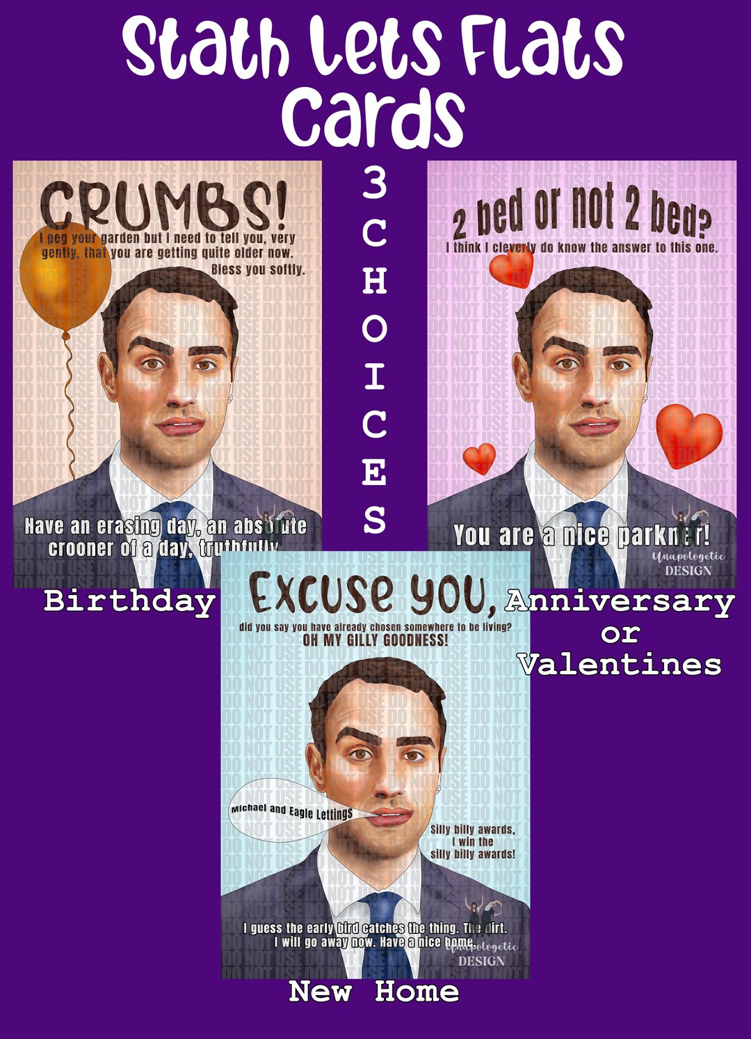 Stath Lets Flats Cards - 3 Choices - 5x7 - Etsy