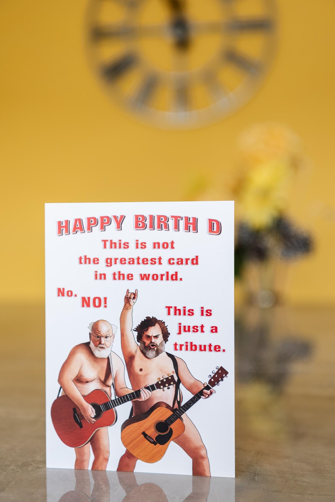 Tenacious D Birthday Card | "this is Just a Tribute." | Jack Black & Kyle Gass | Blank 5x7 With ...