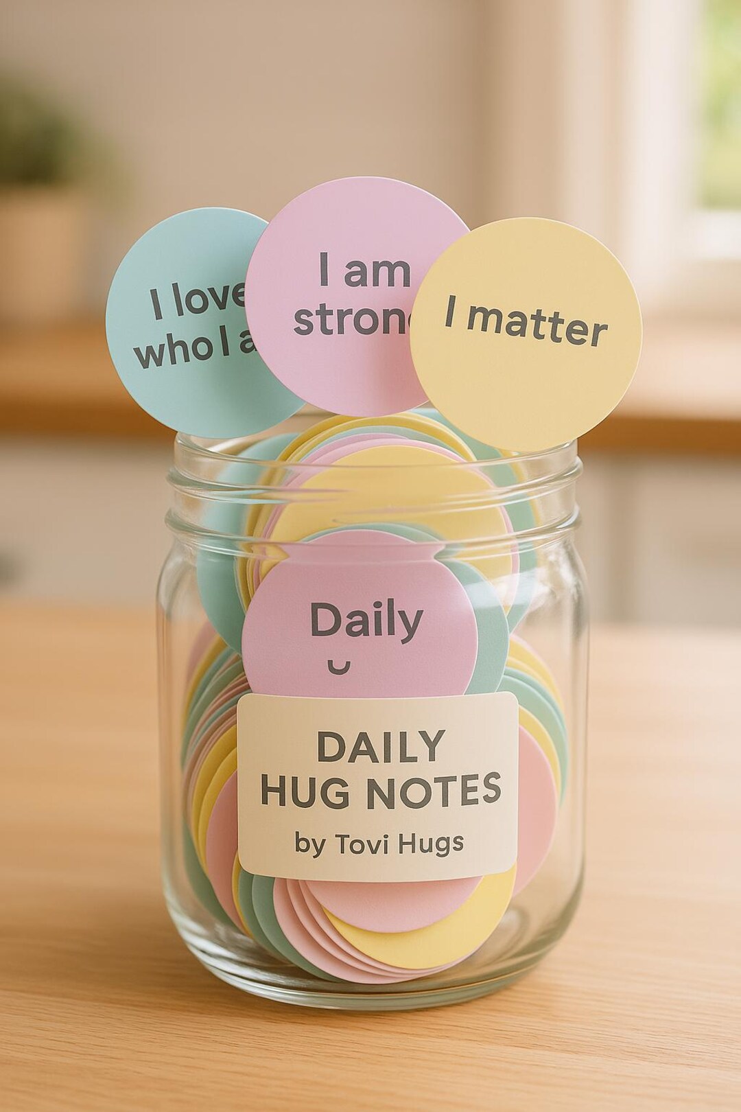 Tovi Hugs Printable Affirmation Circles for Kids – Positive Daily Notes ...