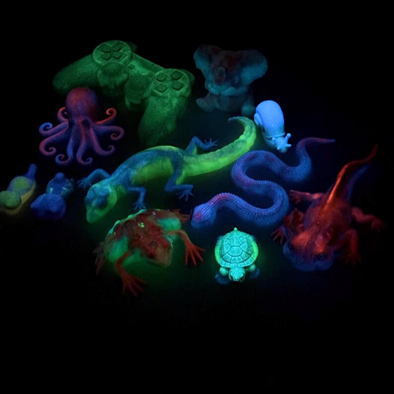 Glow in the Dark Silicone Animal Figurine, Handpoured Desk Toy - Etsy