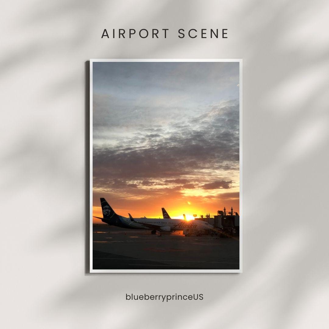 Airport Sunset Wall Art - Printable Travel Photography - Aviation ...