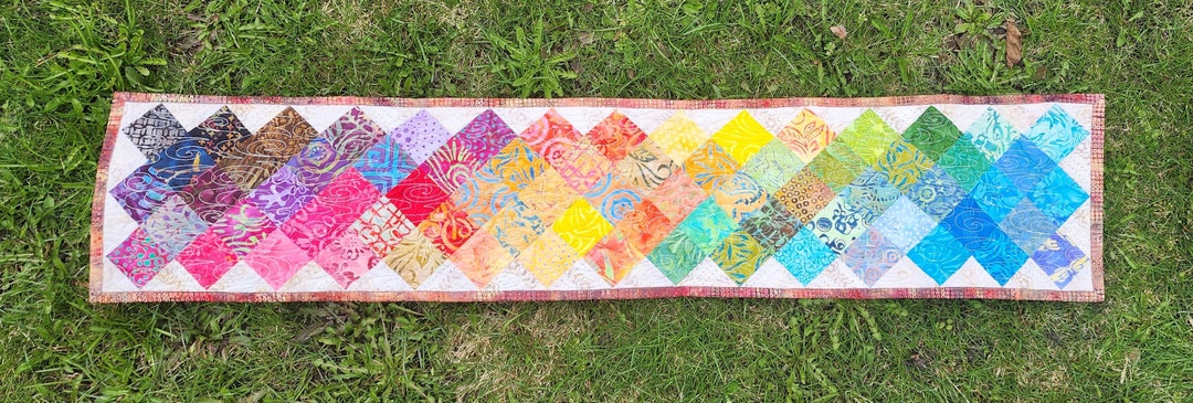 Bright and Modern Decor Batik Table Topping Runner 9x43 Inches, Dinning Room Decor, Dresser ...