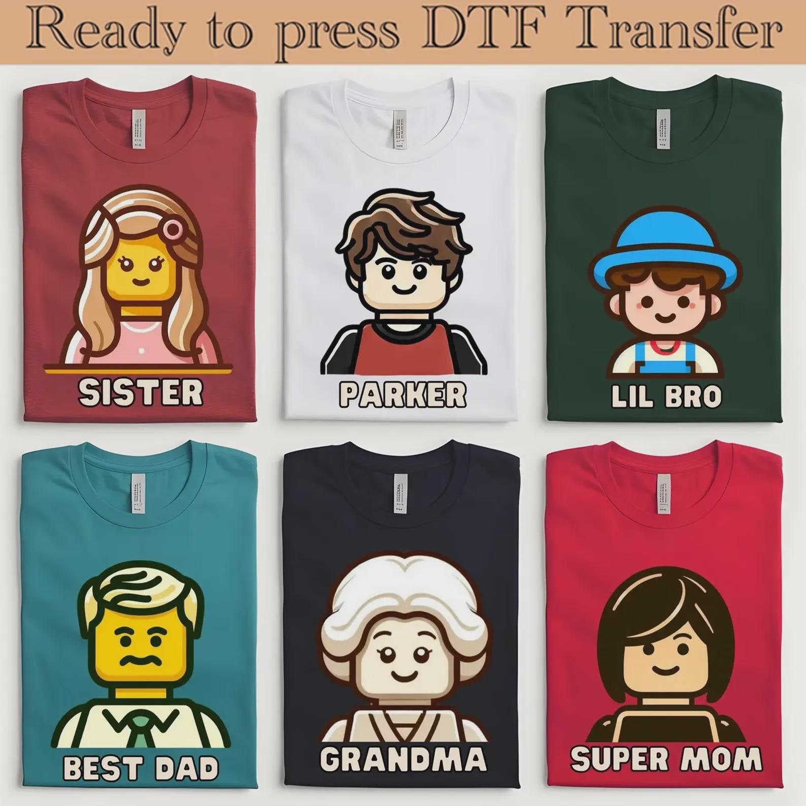 Custom Matching Building Bricks DTF, Personalized Building Blocks DTF ...