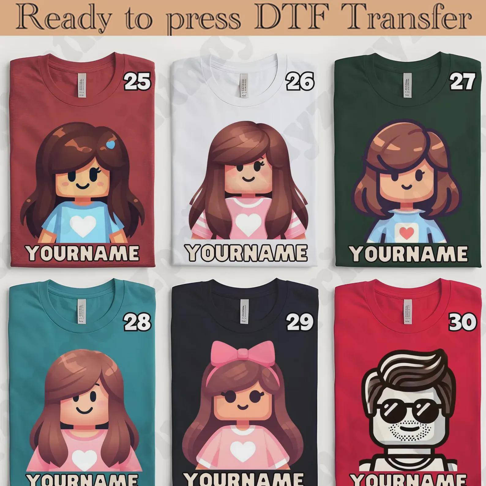 Custom Matching Building Bricks DTF, Personalized Building Blocks DTF ...