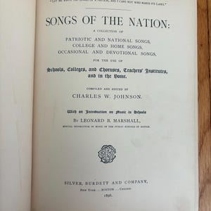 Vintage Patriotic and Devotional Songbook: Songs of the Nation, 1898 - Etsy