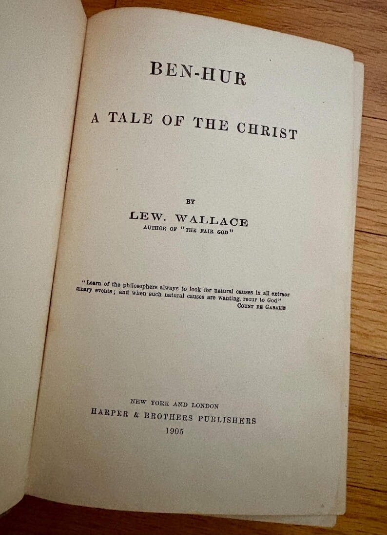 Vintage Copy - Ben-hur: A Tale of the Christ by Lew Wallace, 1905 ...