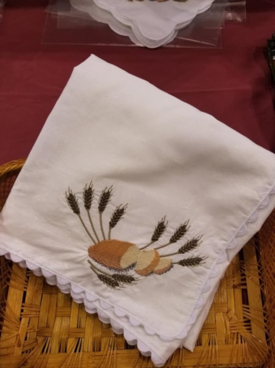Embroidered Bread Basket Liner With Warmer "bread" Picture - Etsy