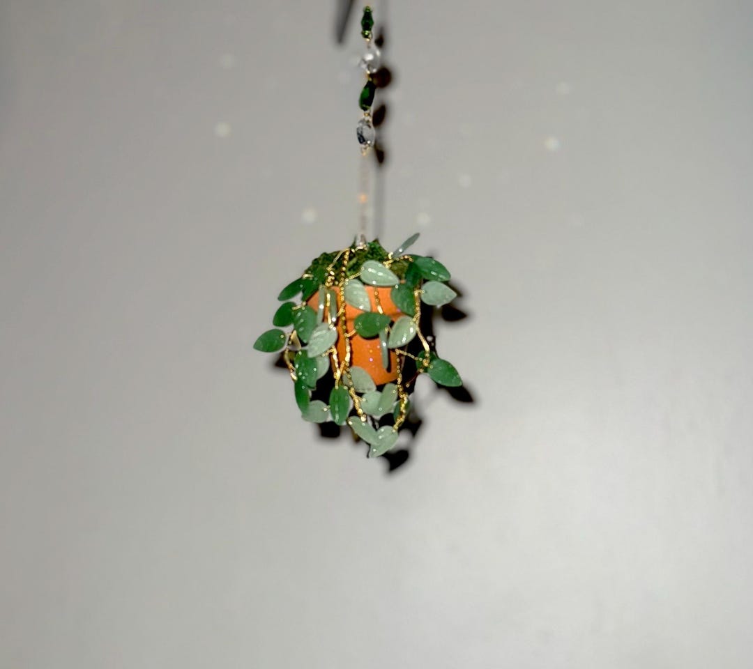Beaded Pothos Suncatcher, Beads, Plants, Pothos, Suncatcher, Terracotta ...