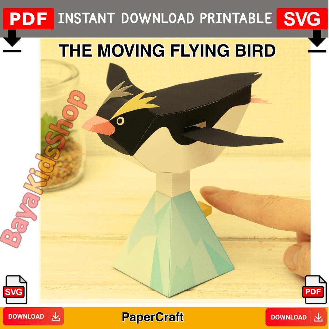 Printable the Moving Flying Bird - Interactive SVG & PDF Templates for ...