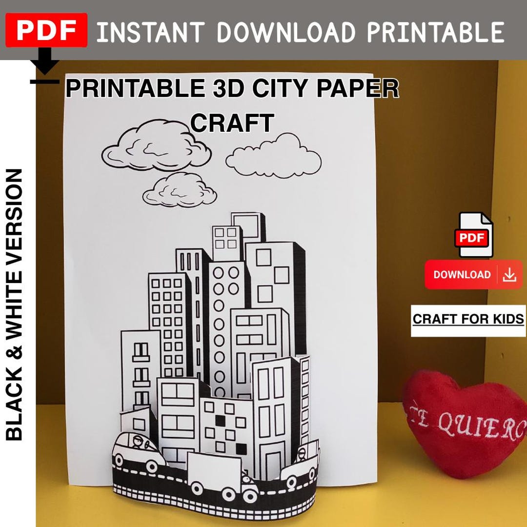 Printable 3D City Paper Craft, DIY Paper City for Kids, 3D Paper Street ...