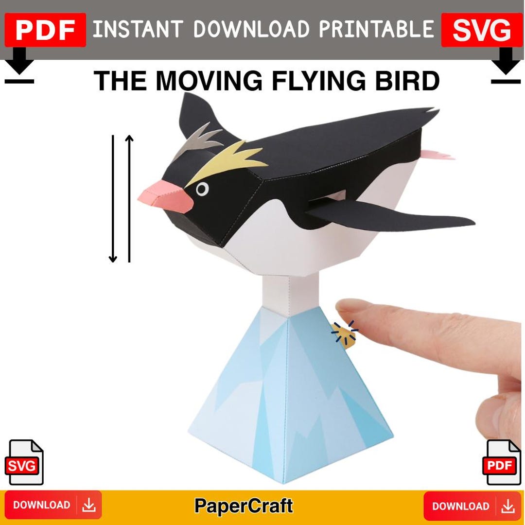 Printable the Moving Flying Bird - Interactive SVG & PDF Templates for ...